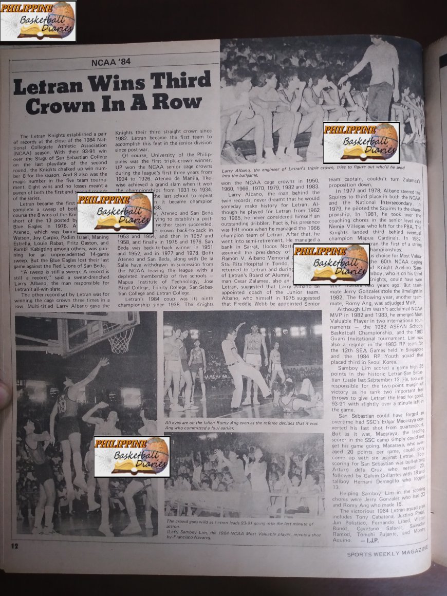 1984 NCAA Champion - Letran - Gamenatin - Sports Magazine