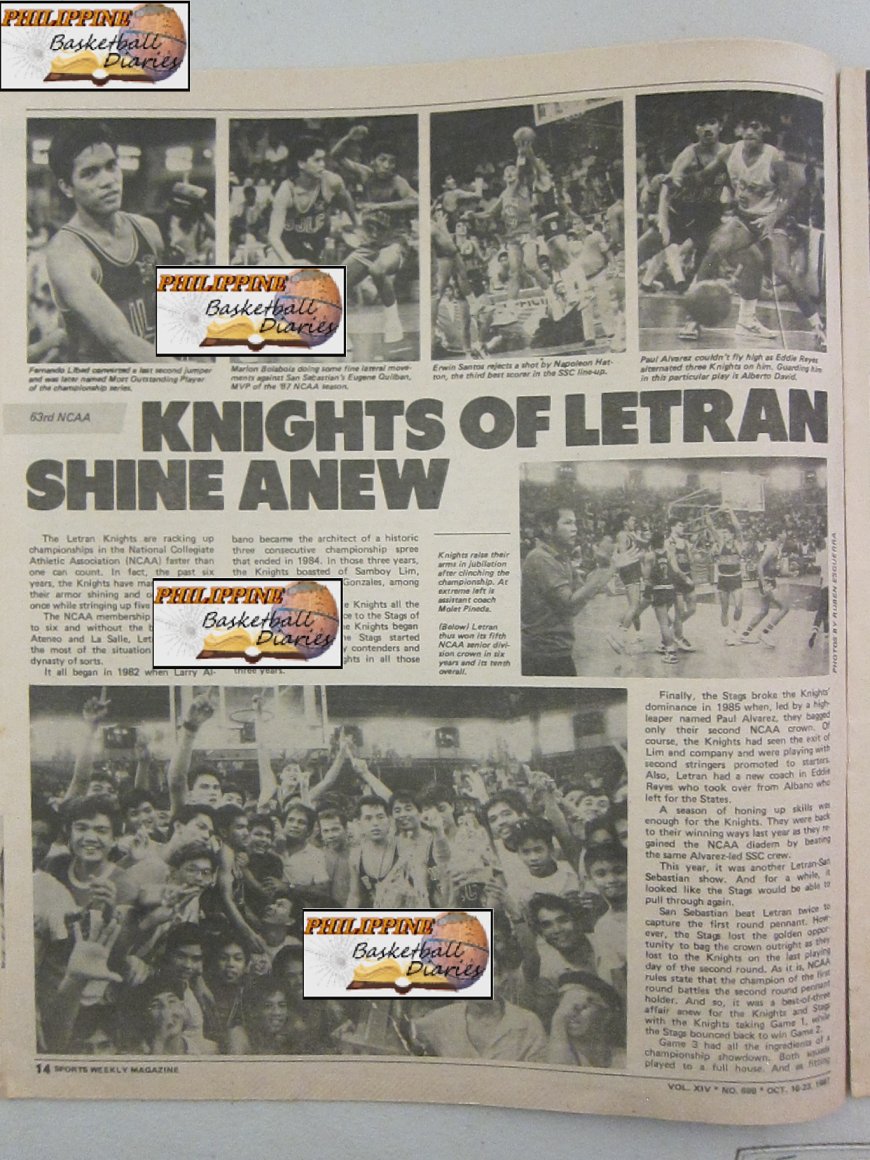 1987 NCAA Champion - Letran - Gamenatin - Sports Magazine